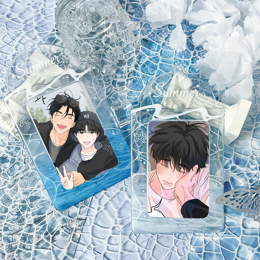 Beach Water Pattern Transparent PVC Card Holder Idol 3-inch Small Card ...