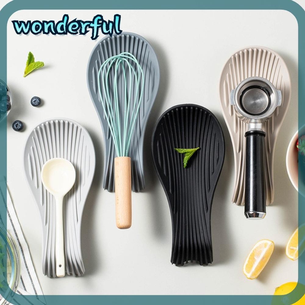 WONDER Spoon Rest, Silicone Kitchen Cooking Tools Insulated Spoon ...