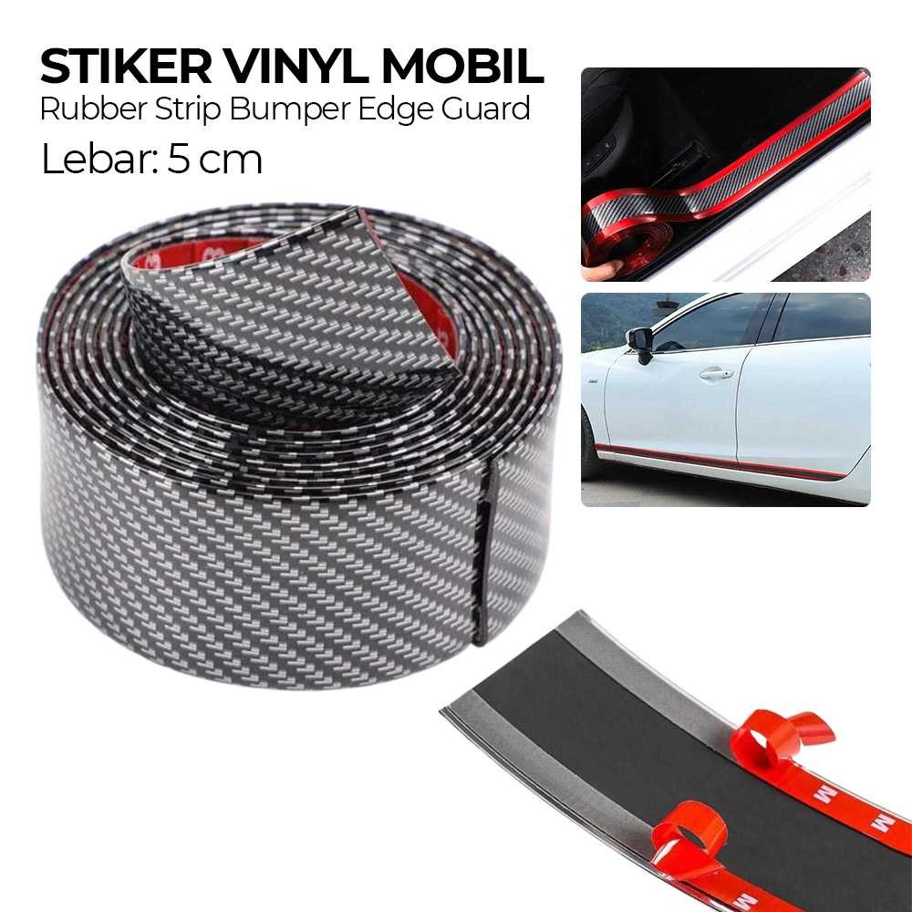 KARLOR Car Vinyl Sticker Carbon Fiber Rubber Strip Bumper Guard 100cm ...