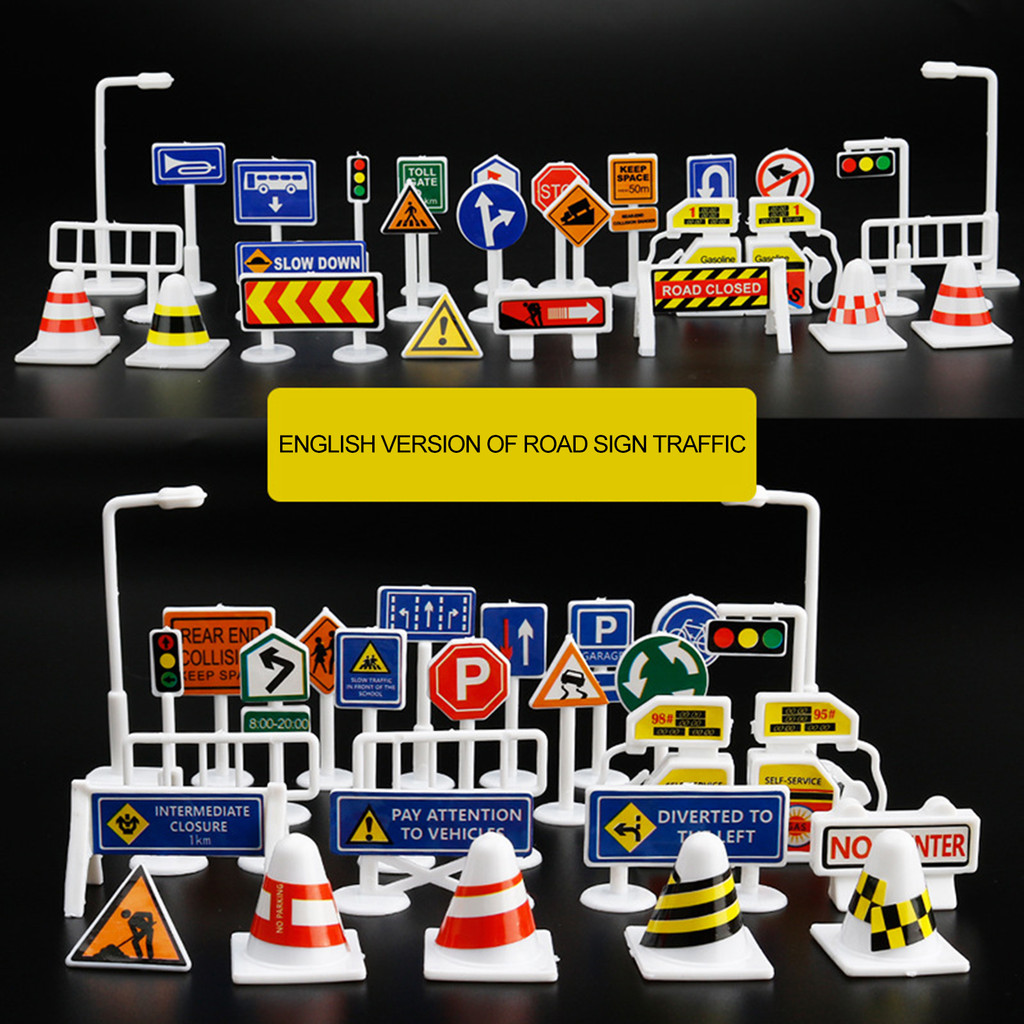 COD!!! 56Pcs/Set Roadblock Model Multifunctional Adorable Plastic Road ...