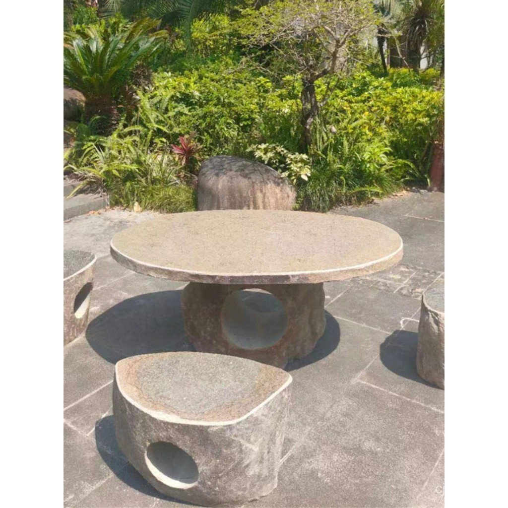 Stone Table Stone Bench Courtyard Garden Outdoor Villa Home Natural ...