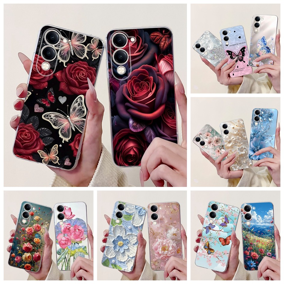 For Vivo Y04 V2430 Casing New Fashion Flower Butterfly Soft Silicone ...