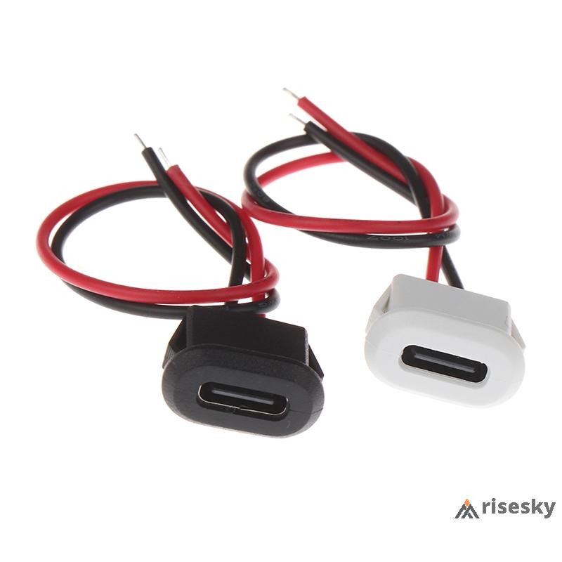 [risesky] 2Pin USB-C TypeC Waterproof USB Connector Direct Compression ...