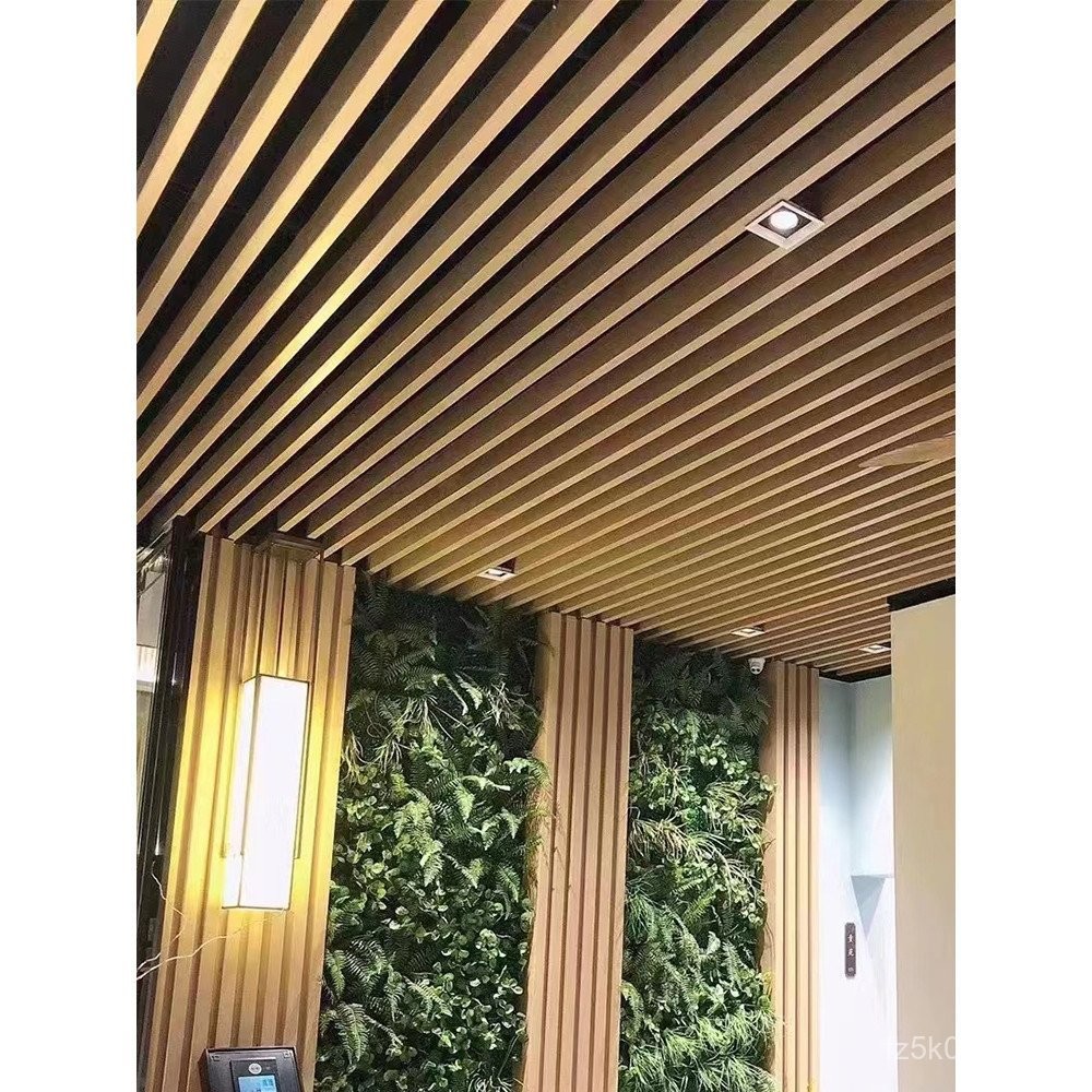 Wood Grain Ceiling QB41Mold Materials U#Grille Aluminum Square Tube ...