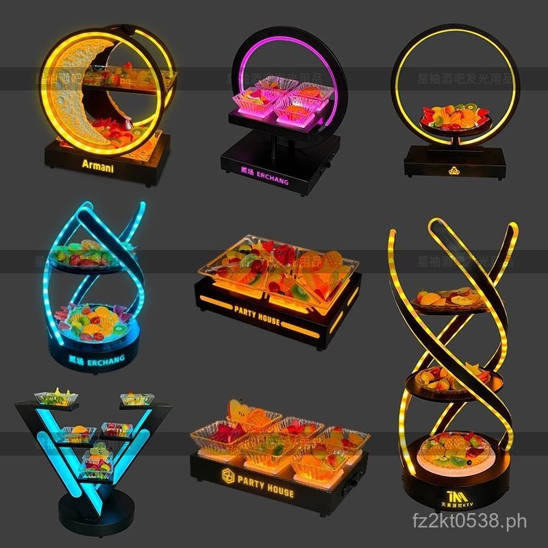 Bar Snacks KTV Creative Display Stands Six-Grid Light-Up Fruit Plate ...