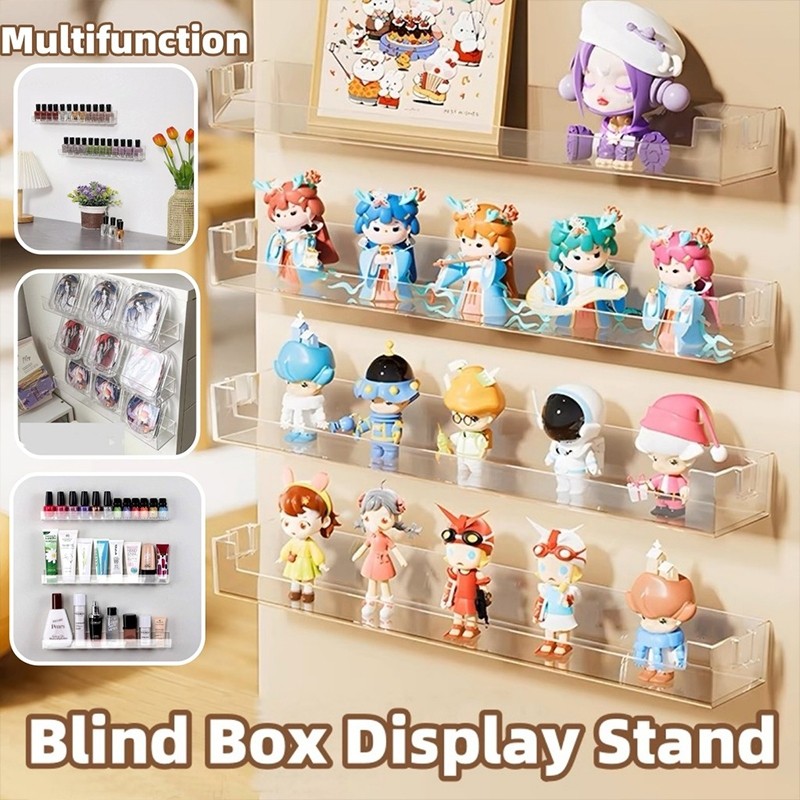 1/2/4PCS Acrylic Figure Display Stand Wall Mounted Display Shelf labubu ...