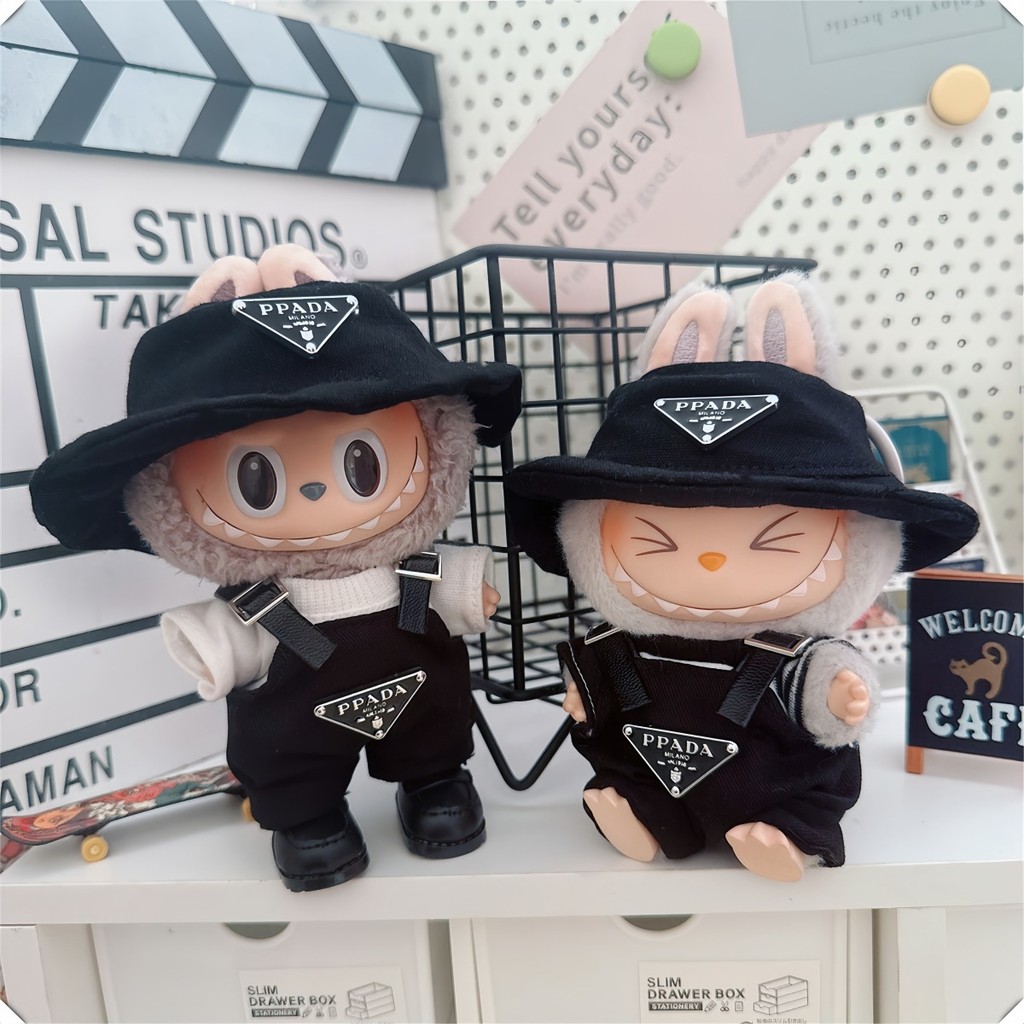 Labubu Clothes 17cm Macaroon Clothes Ppada Triangle Hat Labubu V2 ...