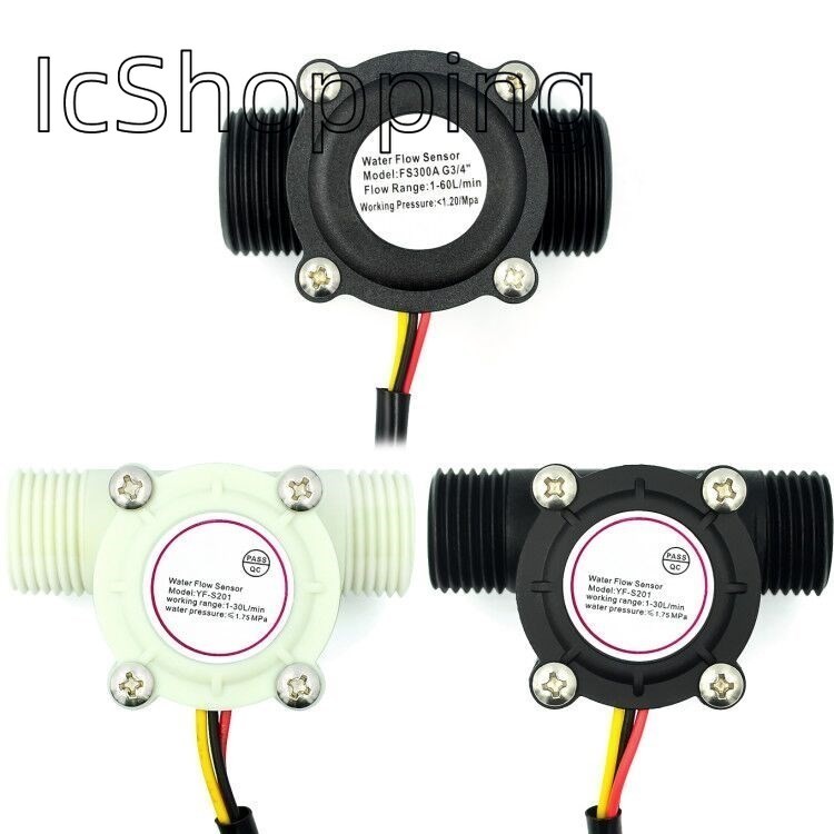 Water flow sensor flowmeter Hall flow sensor Water control 1-30L/min 2 ...
