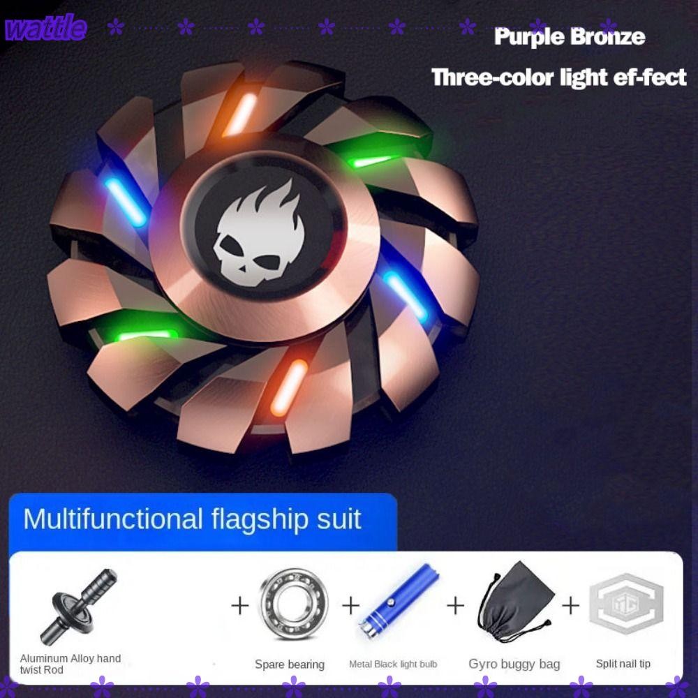 WATTLE Luminous Fidget Spinner, Black Silver Bronze Stress Relief Light ...