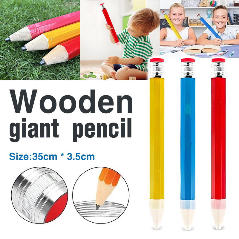 Wooden Giant Pencil 35CM With Eraser Big Pencil Performance Prop Large ...