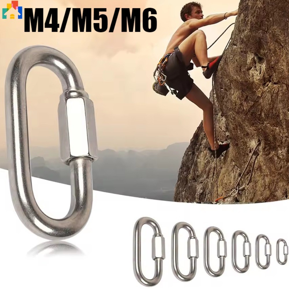 2Pcs M4/M5/M6 Metal Mountaineering Buckle Oval Screw Lock Quick Link ...