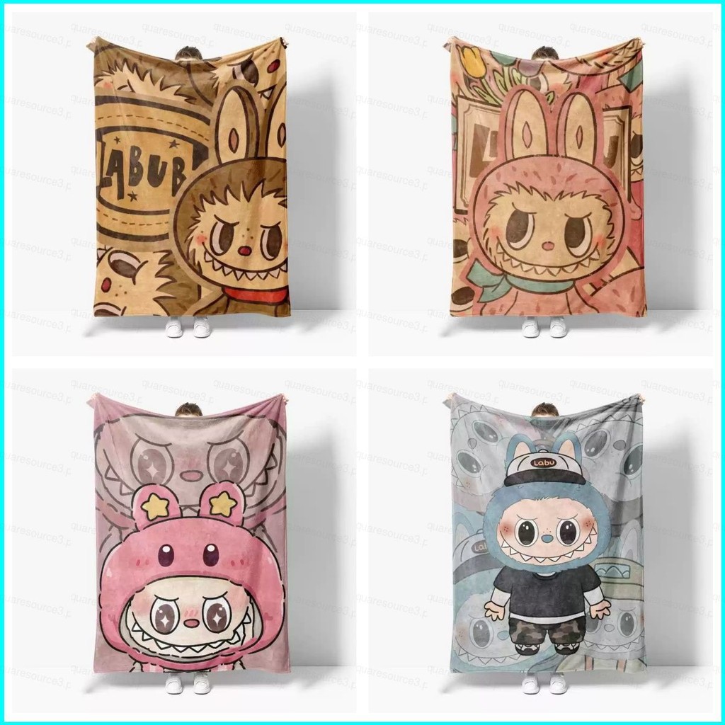 squ3 POP MART Labubu Blanket Cartoon Cute Home Bedroom Office Napping ...