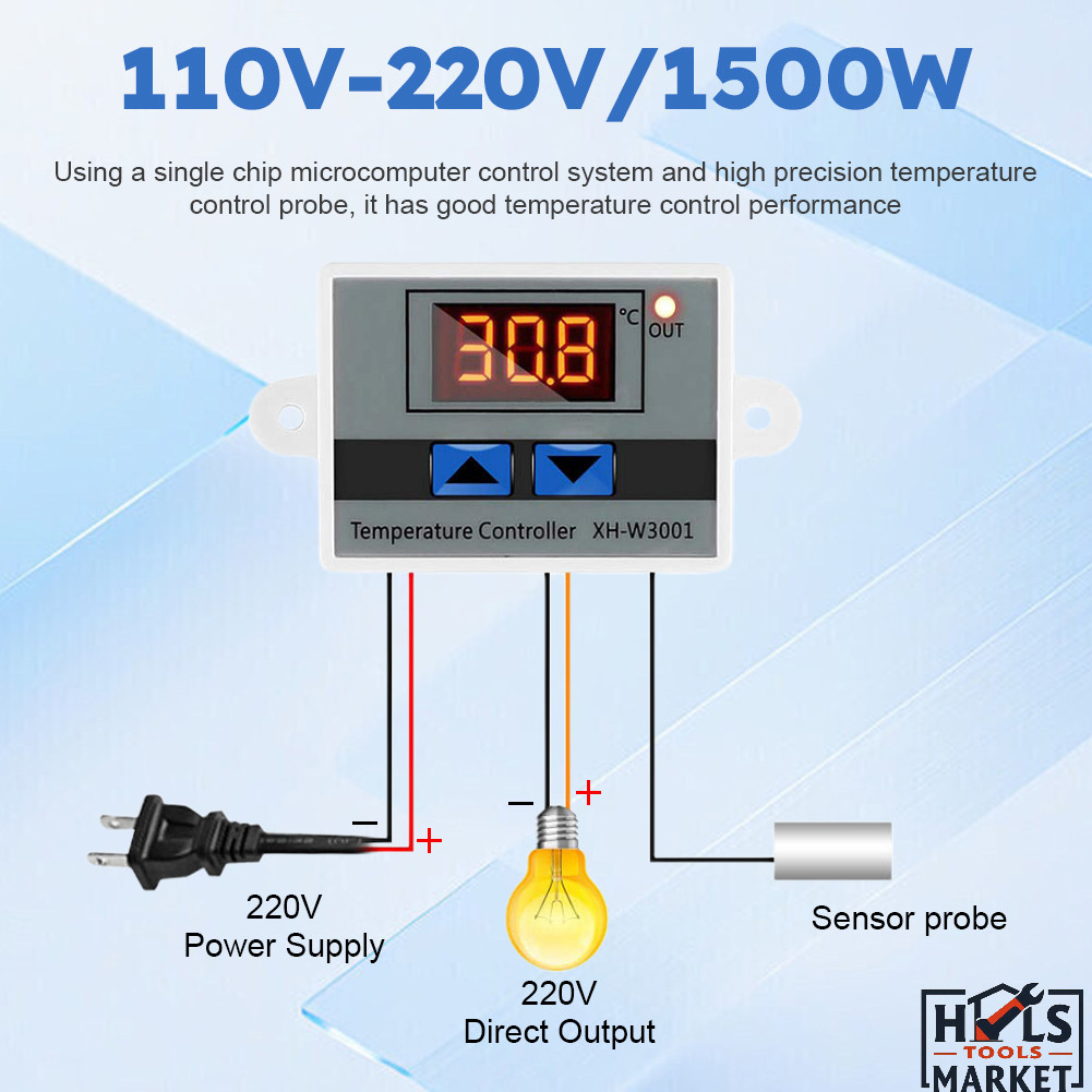 XH-W3001 Switch 110V-220V Digital Temperature Controller Thermostat ...