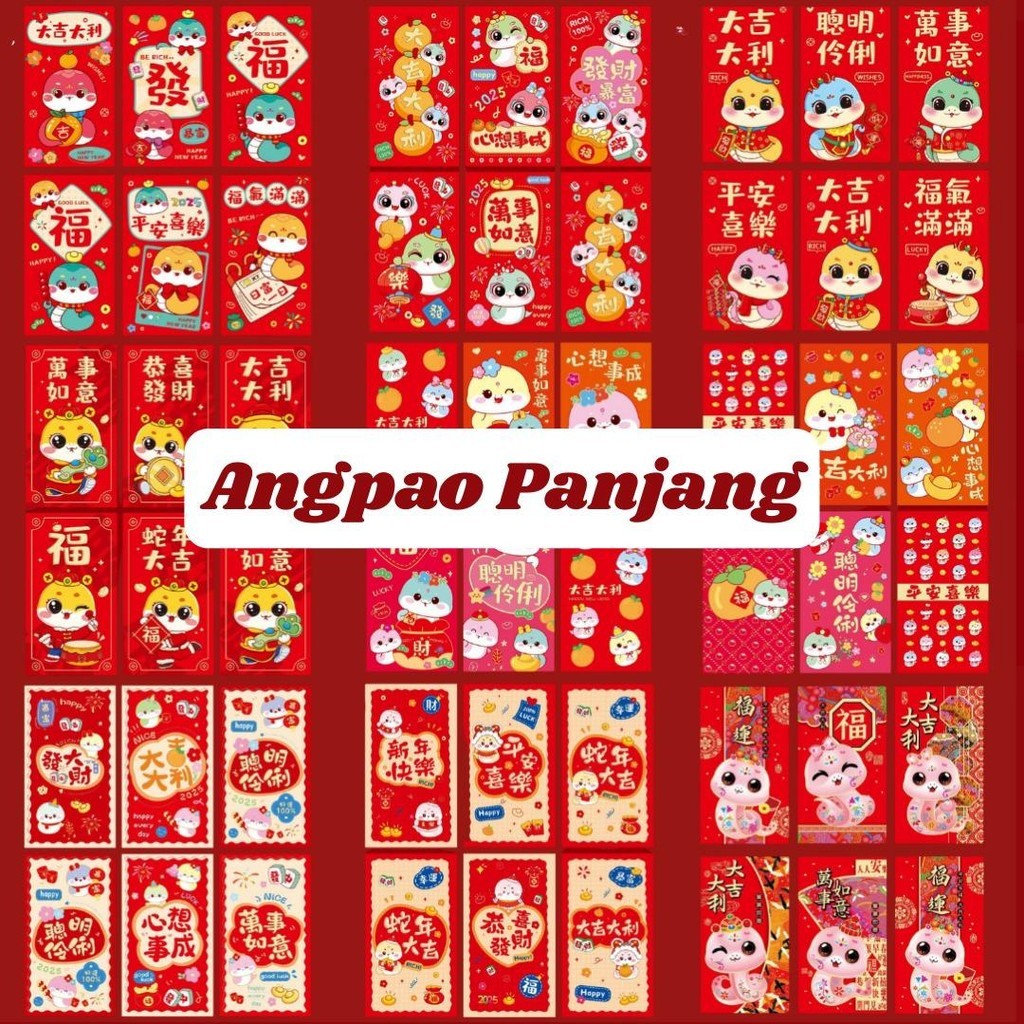 Chinese New YEAR LONG ANGPAO SNAKE YEAR 2025 CONTENTS 6 siao envelopes ...