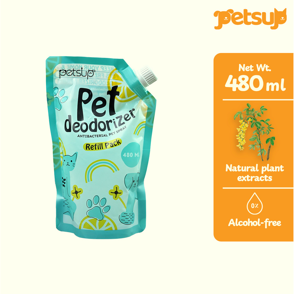 Petsup Pet Deodorizer Refill 480ml Dog Cat Deodorant Safe Non-irritating Pet Spray for Pet Care ...