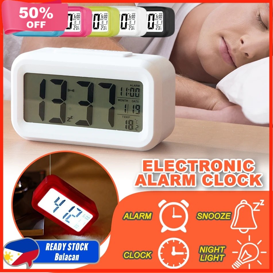 Digital Backlight LED Display Table Alarm Clock Snooze Thermometer ...