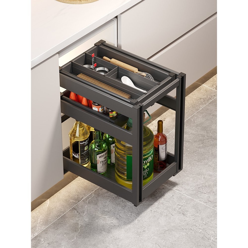 Aluminum Alloy Seasoning Basket Pull-out Drawer Kitchen Cabinet Pull ...