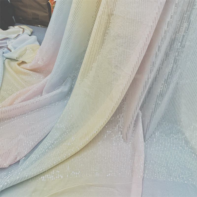 Gradient Sequin Chiffon Fabric Wedding Dress Stage Dress Luggage ...