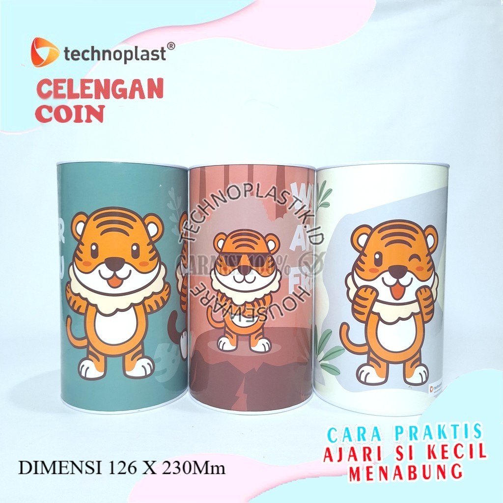 TECHNOPLAST Coin Bank / Tin Piggy Bank 126 X 230 Mm Riri The Tiger ...