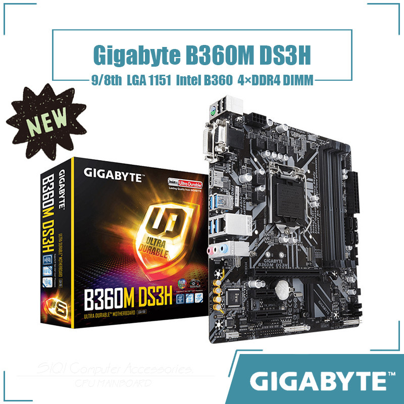 [NEW] Gigabyte B360M DS3H Motherboard 4×DDR4 DIMM LGA 1151 Intel B360 ...
