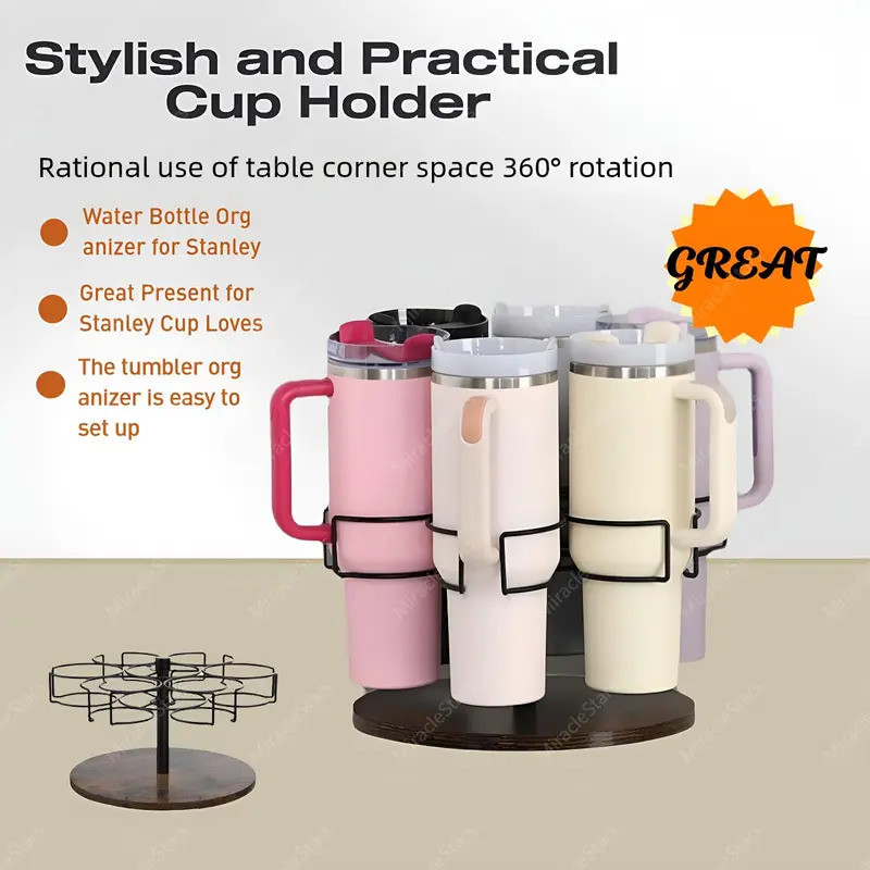 Water Bottle Organizer for Stanley 40 oz Tumbler Cabinet Rotatable ...