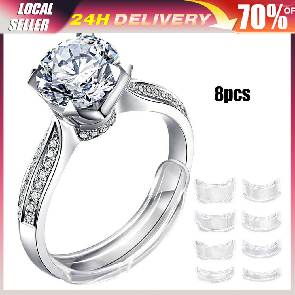 Ring Adjuster 8 Sizes/Set Invisible Ring Size Adjuster PVC Reducer ...