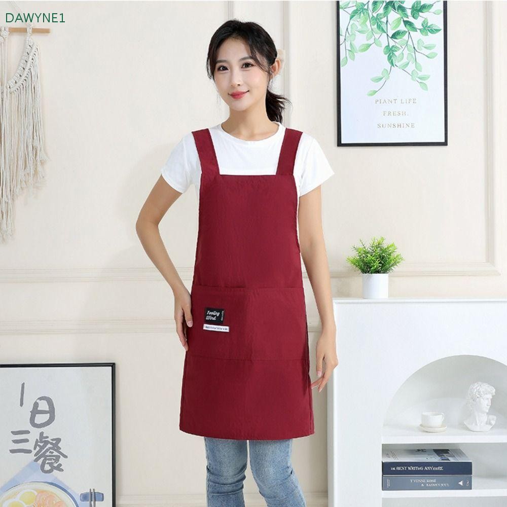 DWAYNE1 Cross Strap Kitchen Apron, With Pockets Waterproof Cooking ...