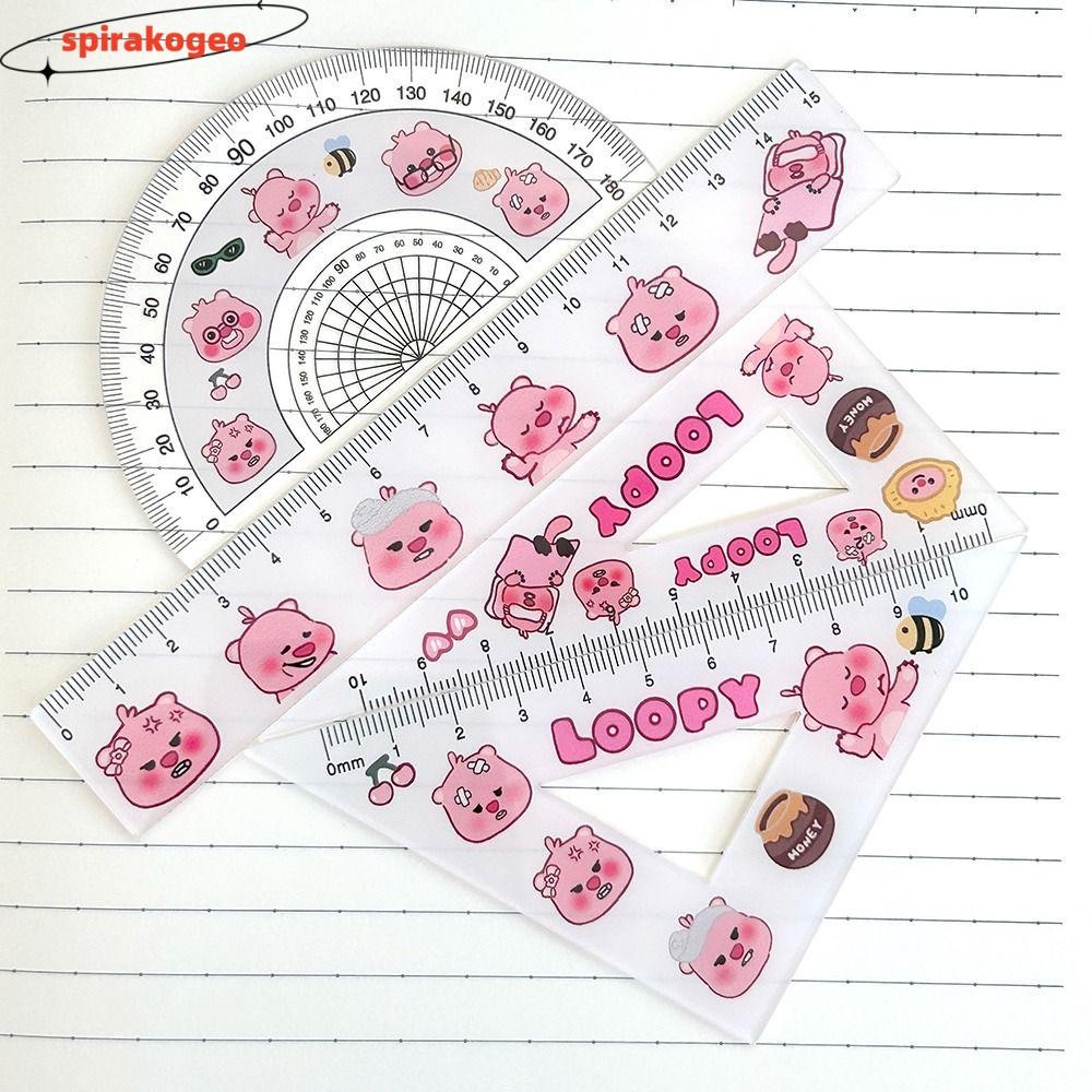 SPIRAKOGEO Ruler Set, Stationery Set Multifunctional Triangular Plate ...