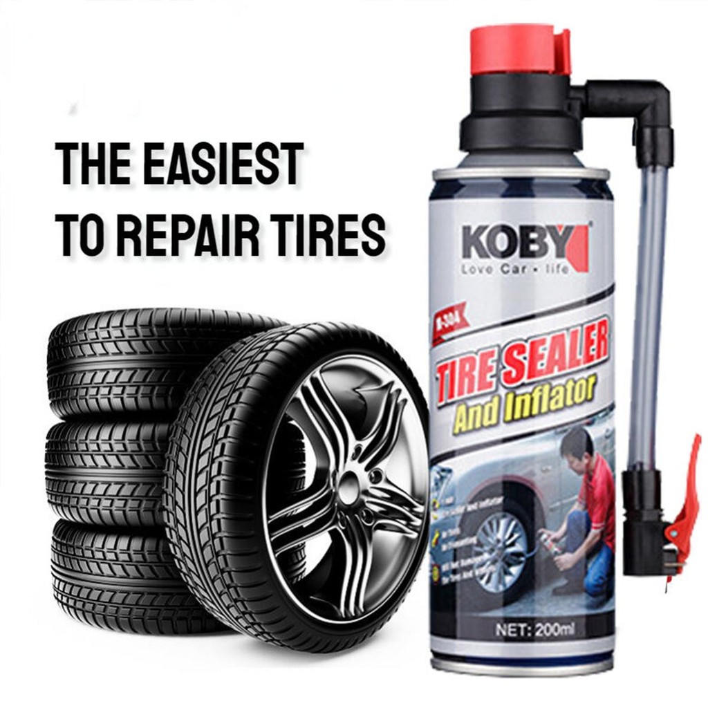 Motorcycle Car Koby Tyre Tire Sealer and Inflator 450ml TIRE SEALANT OR ...