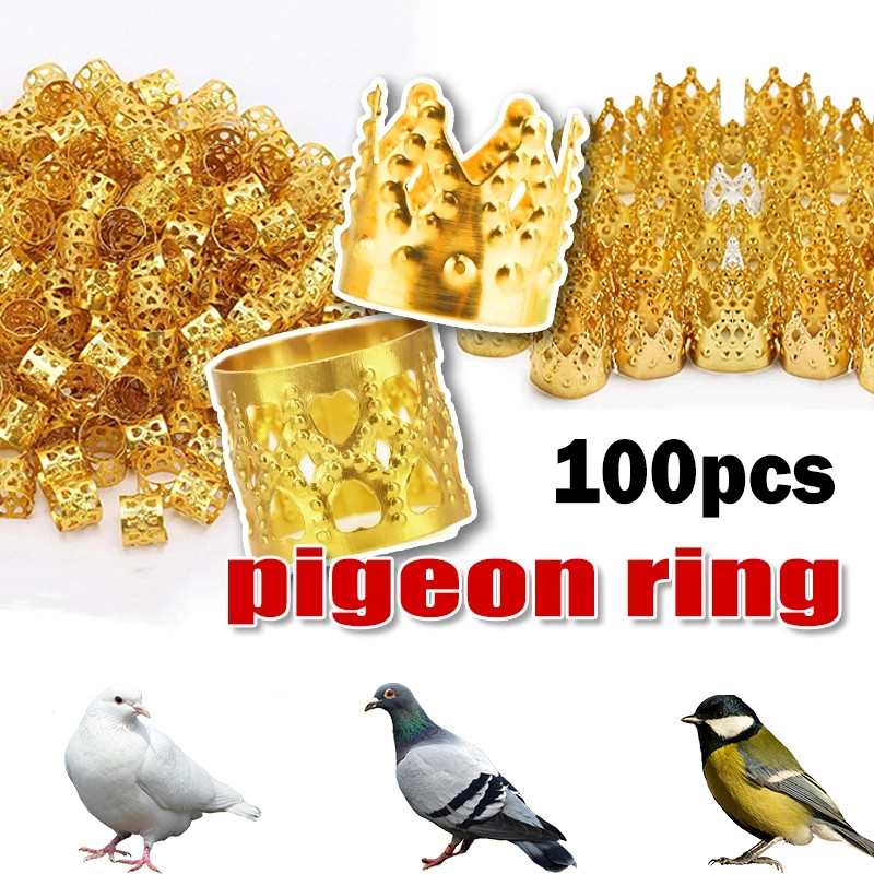 100PCS New Crown Golden Pigeon Foot Ring 2025 King Leg Band Singsing Ng ...