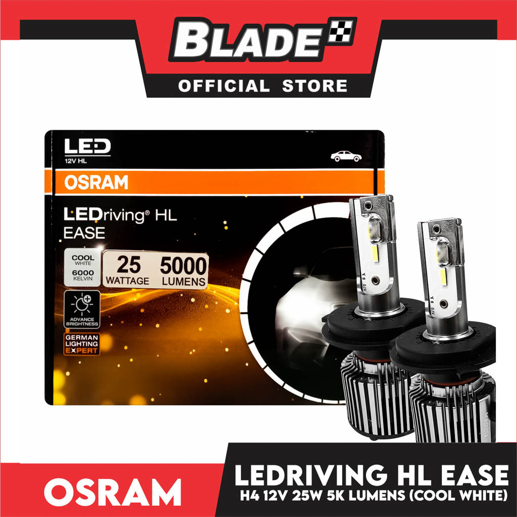 Osram LEDRIVING HL EASE 5000lm 6000k 12V 25W H4 F6204CW (Cool White) | Shopee Philippines