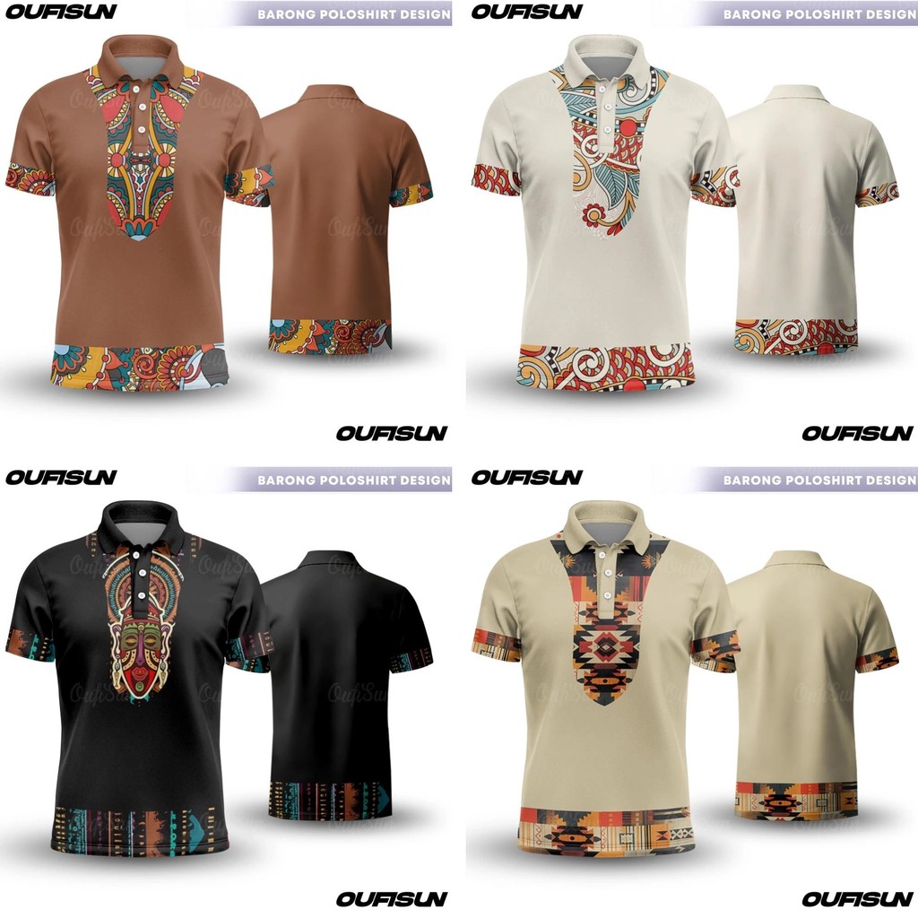 2025 Color of The Year New Mocha Men's Short-sleeved Shirt Retro Barong ...