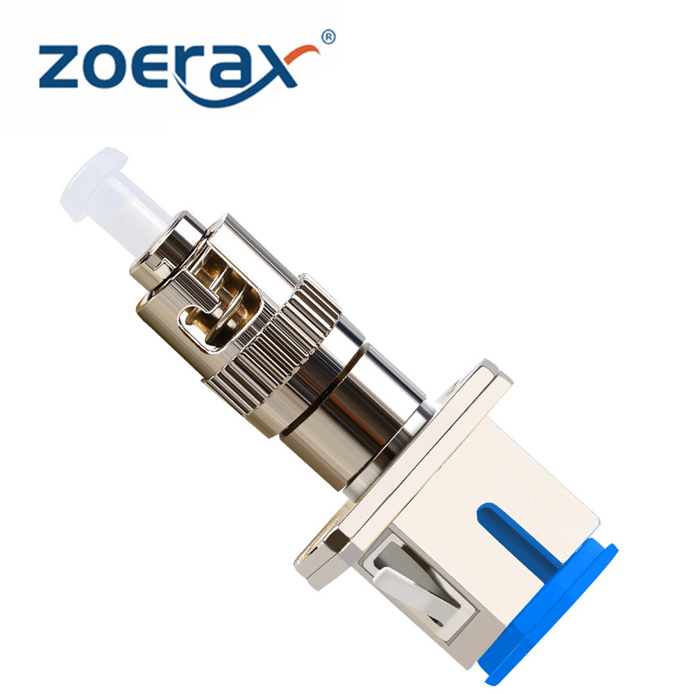 ZOERAX ST/UPC Male to SC/UPC Female Simplex Hybrid Optical Fiber Connector Fiber Flange Single ...