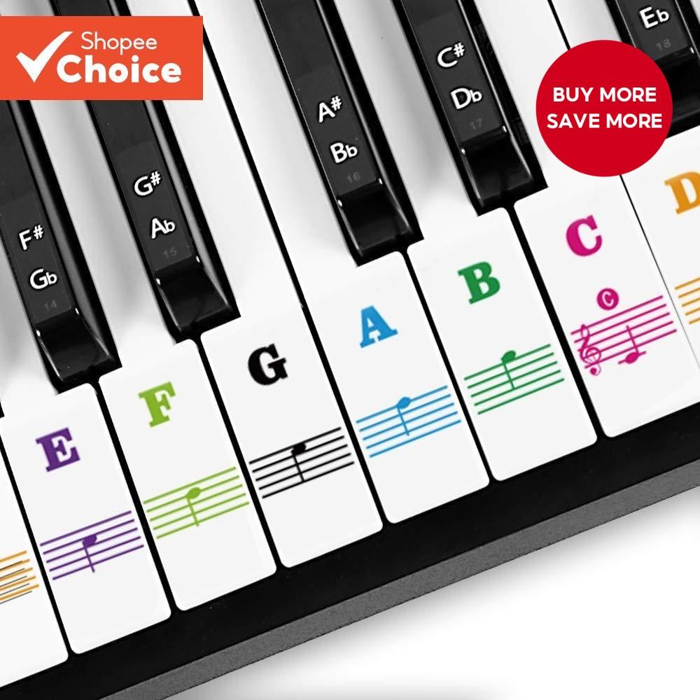 Piano Keyboard Stickers for Beginners, Reusable & Protective Piano Key ...