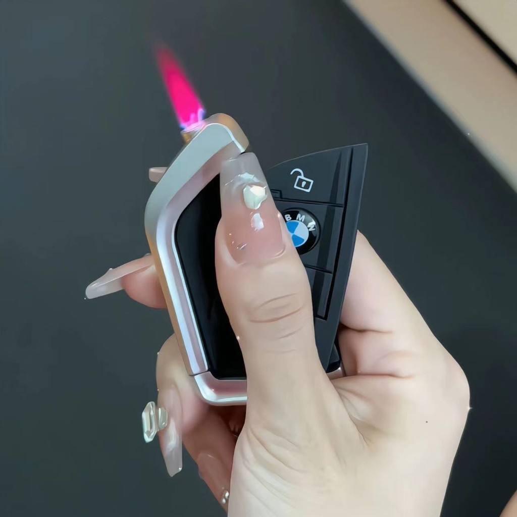 Creative Car Key Lighter Windproof Inflatable Simulation Model Pendant ...