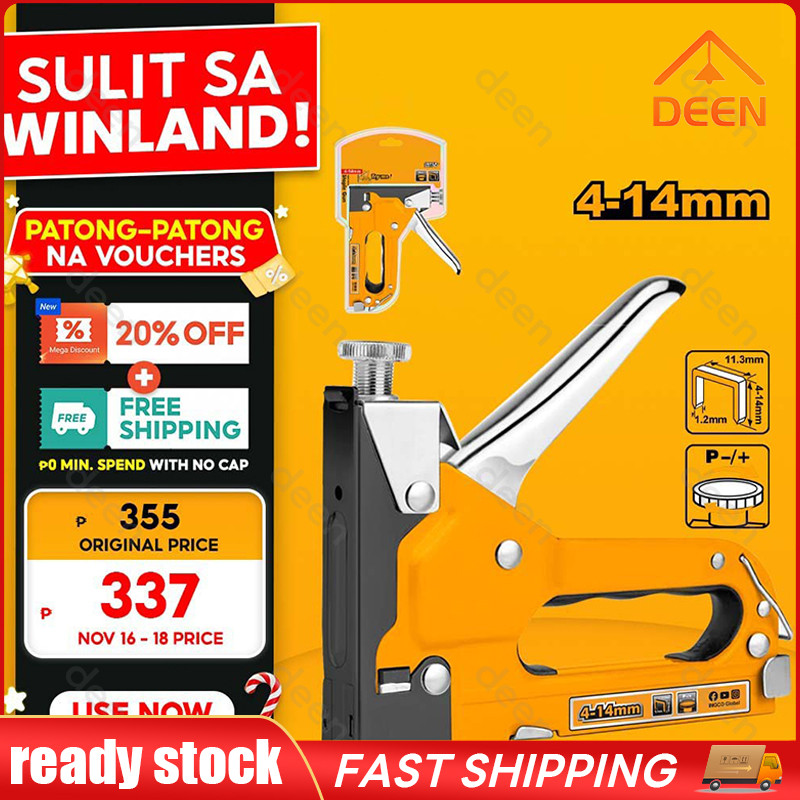 Ingco by Winland Industrial Grade Gun Tacker Staple Gun Tucker HSG14018 ...