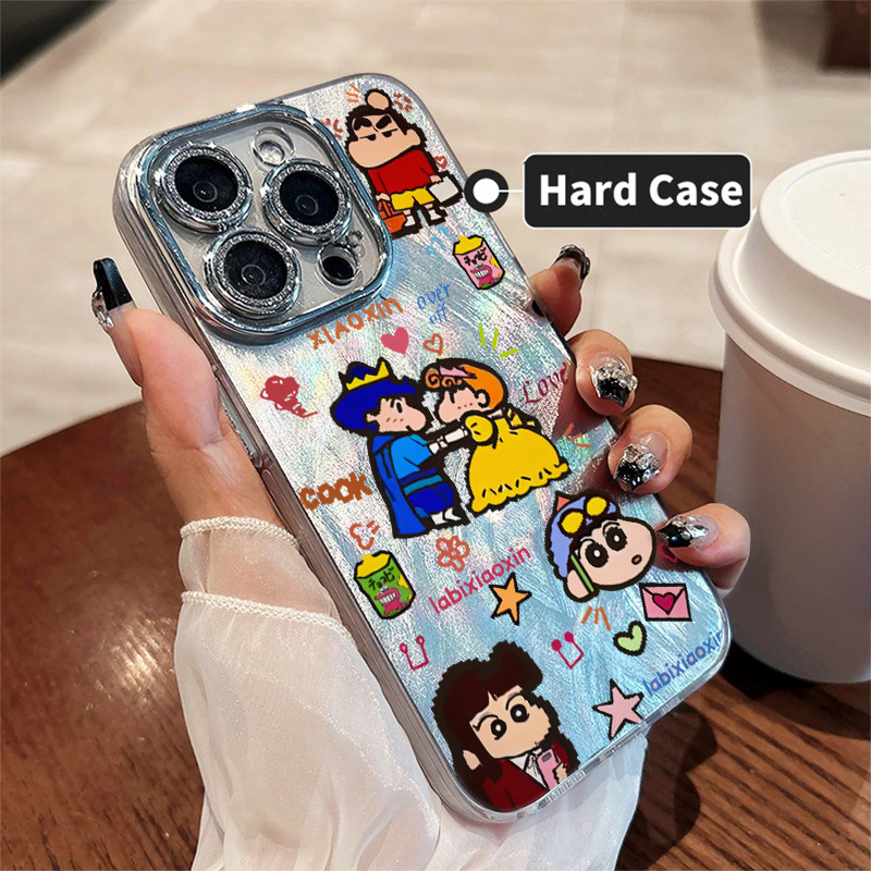 For iPhone 11 12 13 14 15 16 Pro Max Case Princess Prince Crayon Shin ...