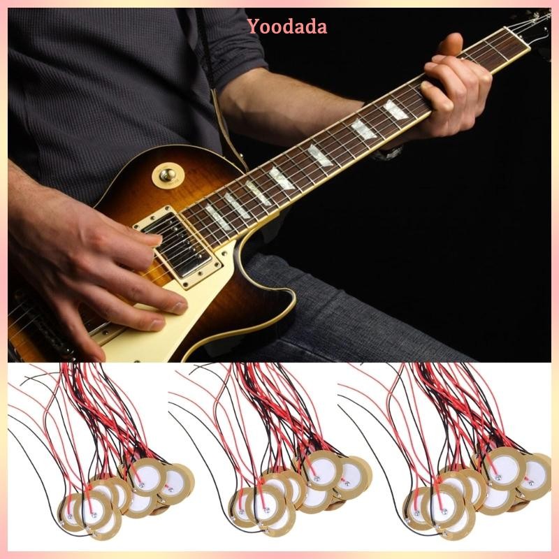 Yoo 15Pcs Piezo Disc Element Sensor with Wire Piezoelectric Pickup ...
