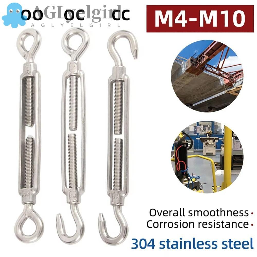AGLYELGIRL 1Pcs Wire Rope Tensioner, Hooks & Eye Turnbuckle 304 ...