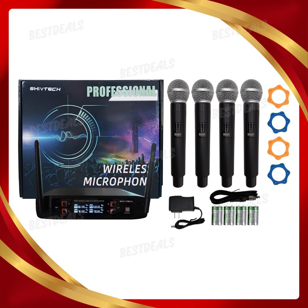 Shivtech Quadro Professional Wireless Microphone | Shopee Philippines