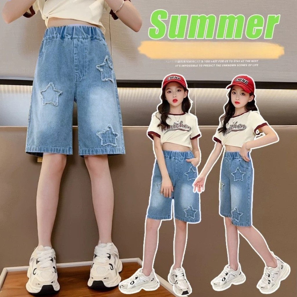 New Jorts for Girls 2-14 Years Old Korean Style Cute Star Design Trendy ...