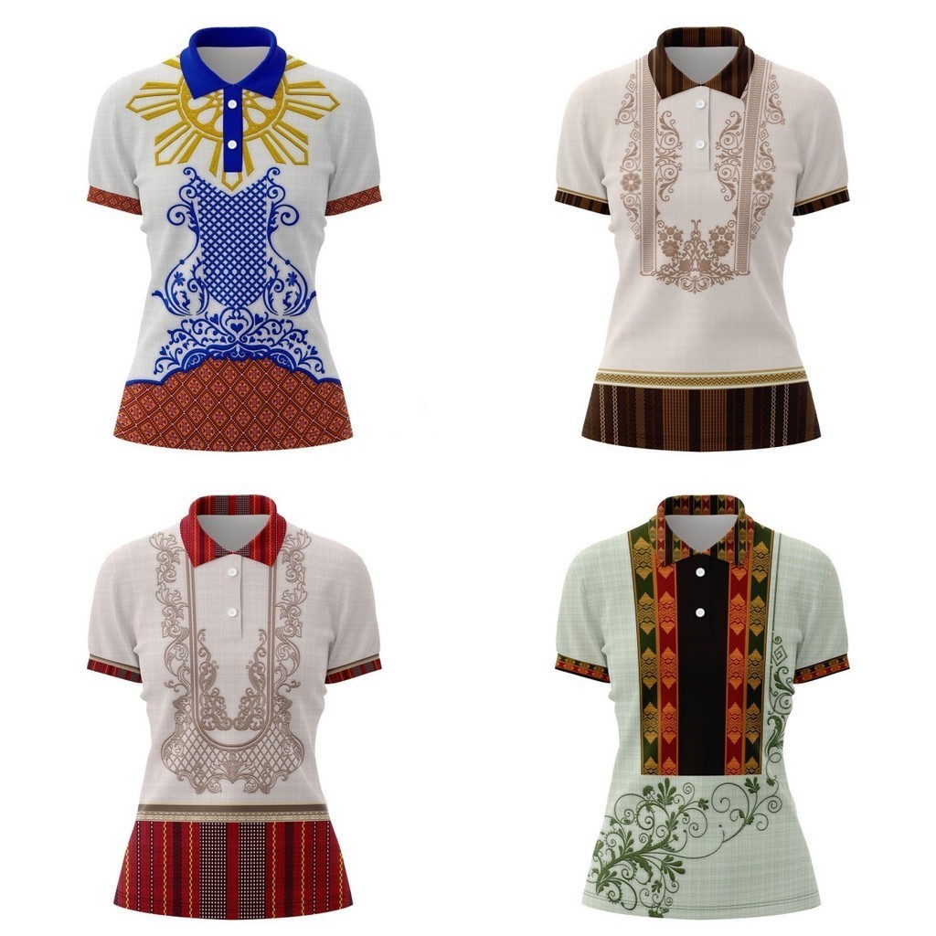 2025 Asean Attire For Women Philippines Uniform Polo Shirt Full ...