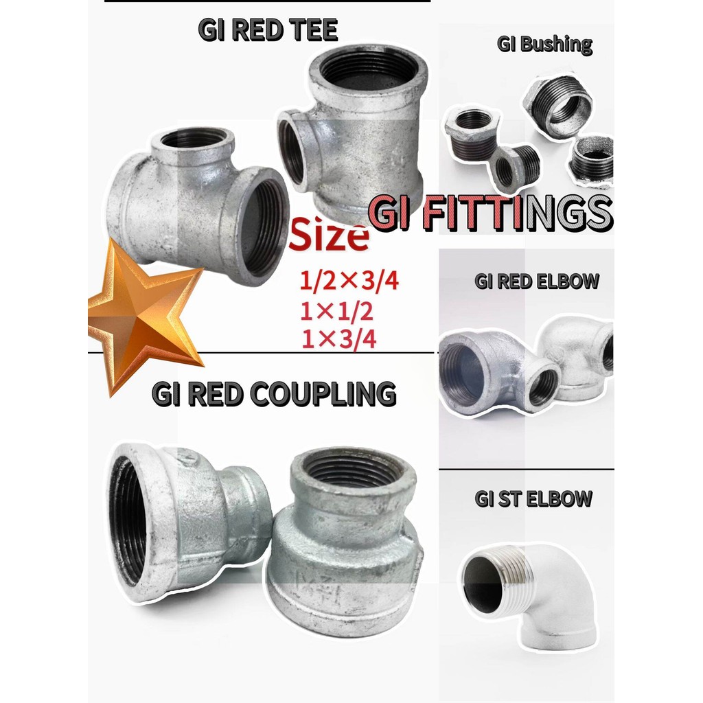 [HOT STYLE]GI Fittings HEAVY DUT( Bushing COUPLING ELBOW TEE REDUCER )1 ...