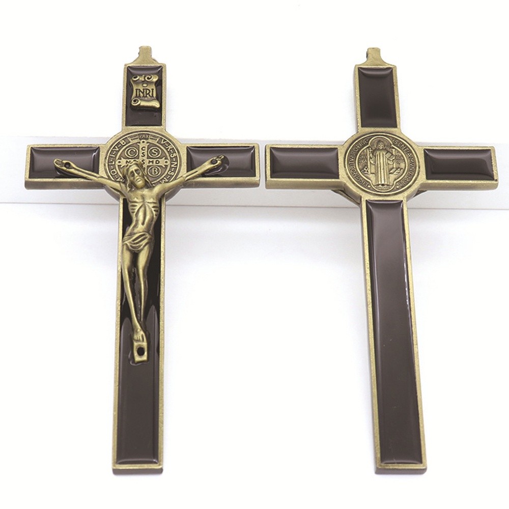 20CM Large Religious Holy Icon Wall Cross INRI Exorcism St Benedict ...