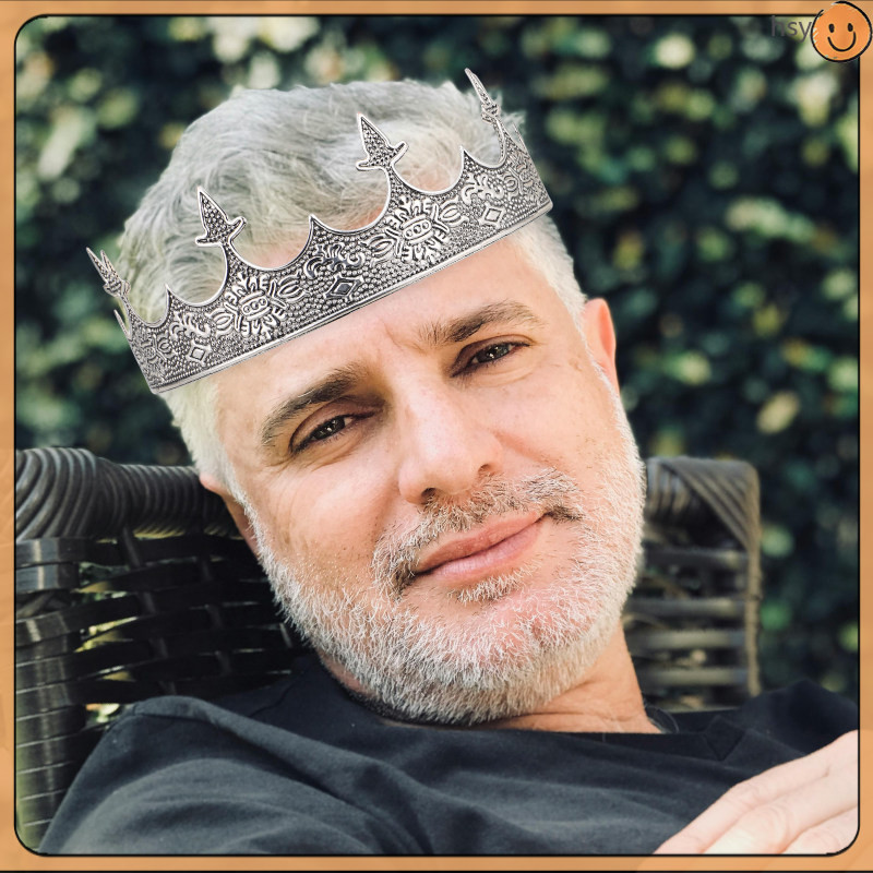 Royal Full King Crown Metal Crowns and Tiaras for Men Prom King Party ...