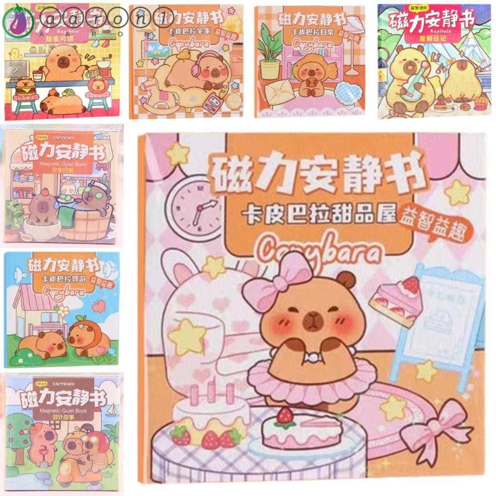 AARONB Magnetic Quiet book, Handmade Paper Capybara Sticker Book ...