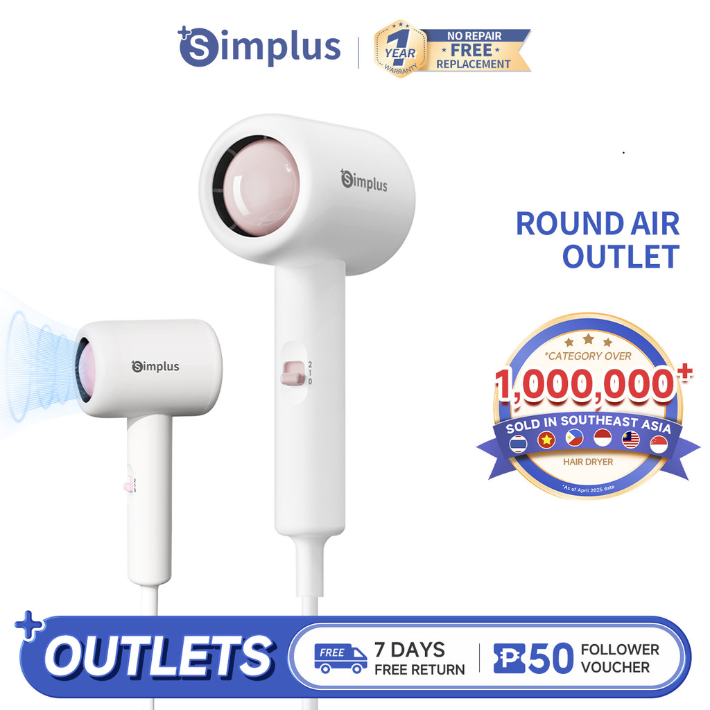 Simplus Hair Dryer Travel Hair Dryer Fast Dry 1000W Compact Lightweight ...