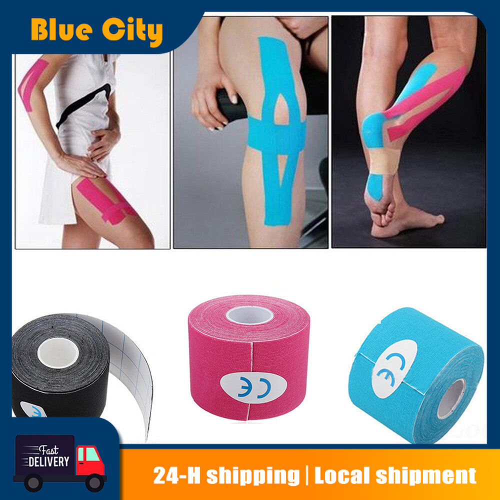 Muscle Bandage Gym Sports Knee Pad Elastic Adhesive Strain Tape Knee ...
