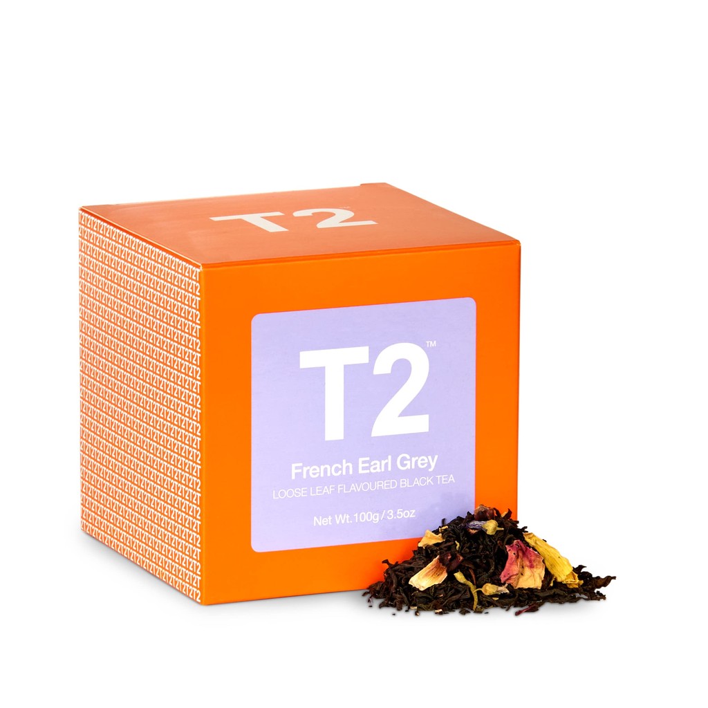 T2 French Earl Grey in a paper box French Earl Grey 100g Leaf tea ...