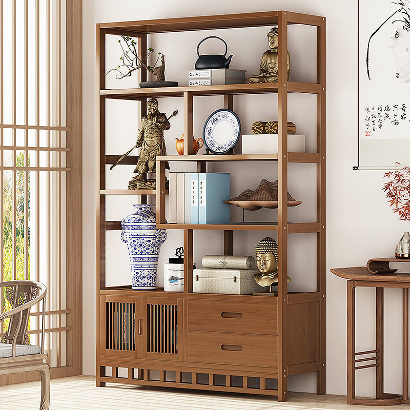 Solid Wood Curio Shelf New Chinese Style Multi-Treasure Cabinet Tea ...